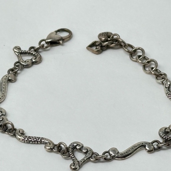 Brighton | Jewelry | Brighton Heart And Scroll Link Bracelet | Poshmark